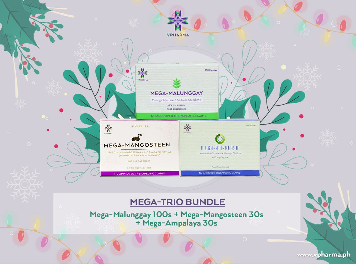 Mega-Trio bundle: Mega-Malunggay+Mega-Mangosteen+Mega-Ampalaya – VPharma